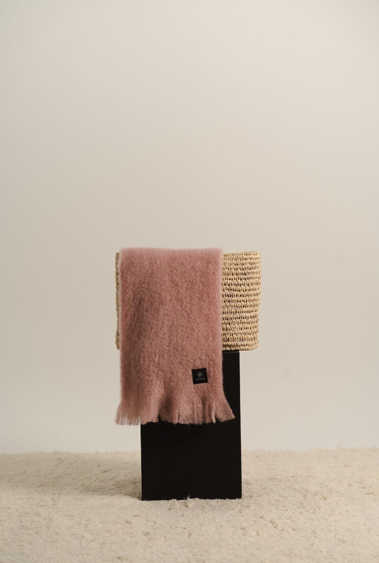 Bufanda de mohair color rosa empolvado – ES Fascinante