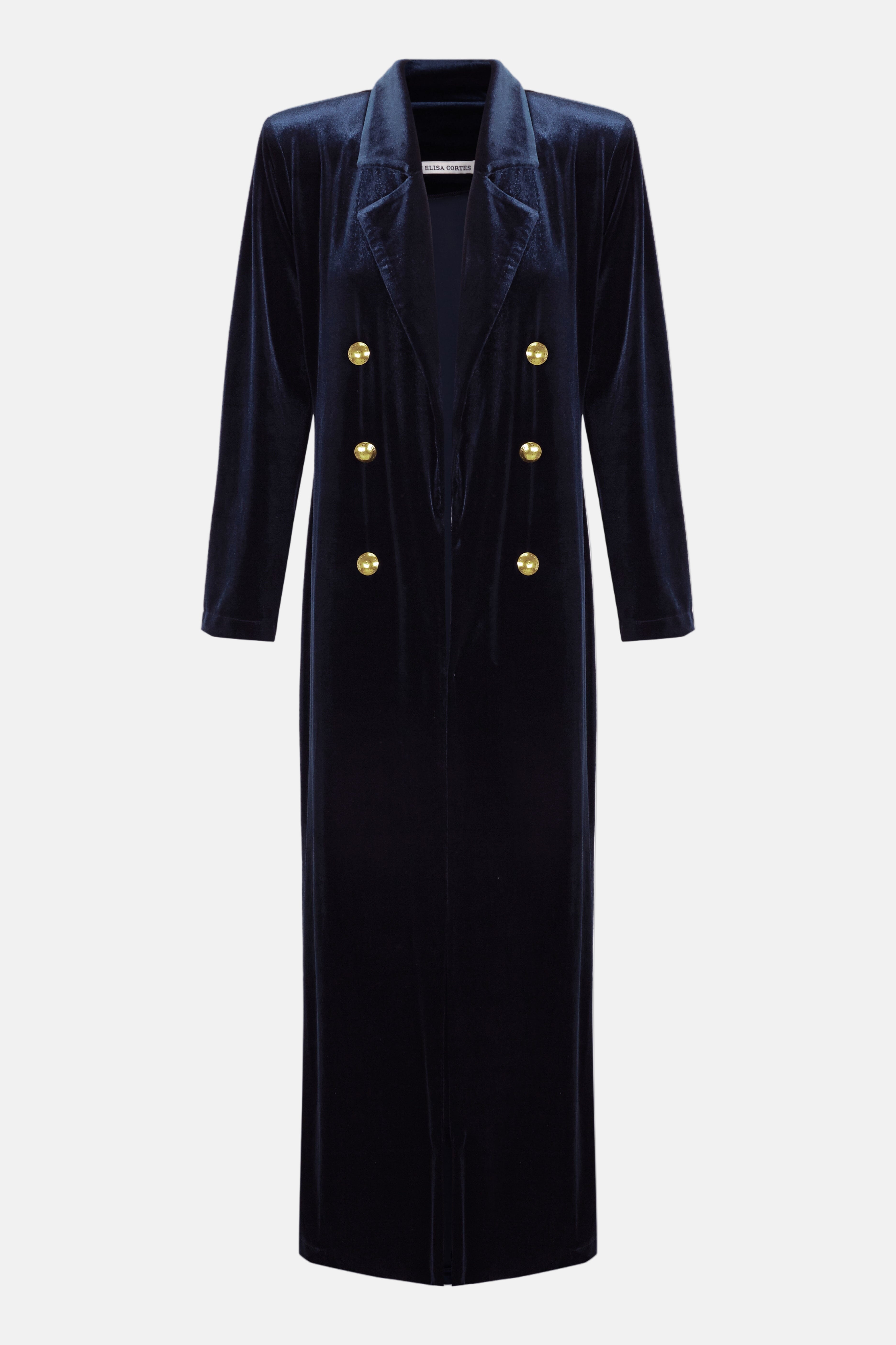 Blue Velvet Buttoned Jacket – ES Fascinante